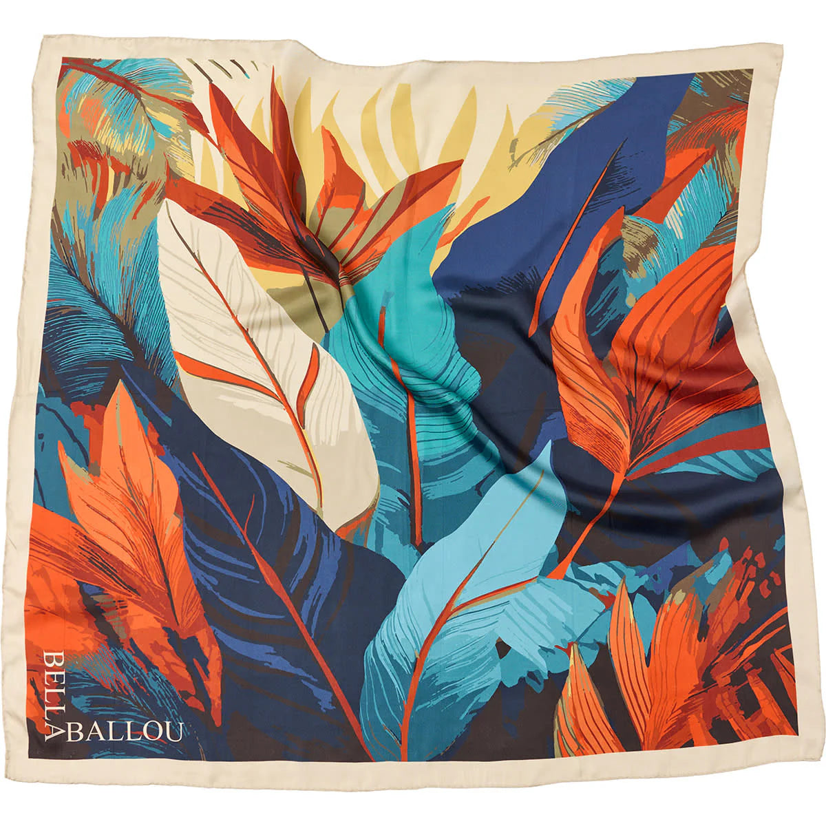 Silkeskjerf Leaf Fall Petrol - Bella Ballou – glott.no