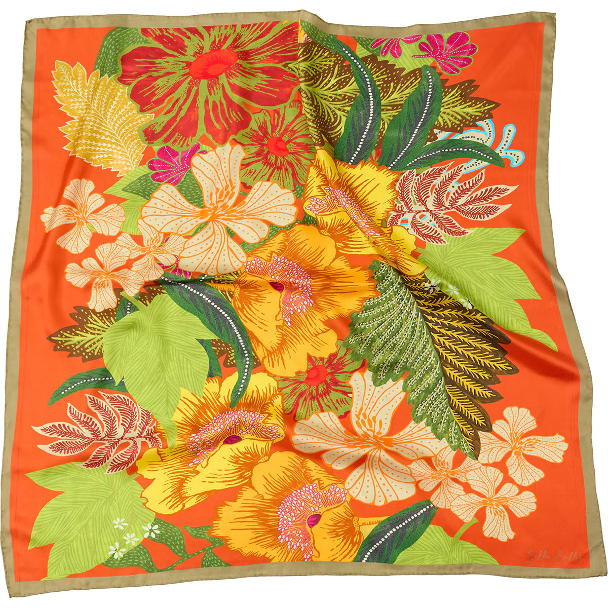 Silkeskjerf Bouquet Caramel - Bella Ballou – glott.no